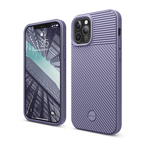 elago Protective Cushion Case Compatible with iPhone 12 and Compatible with iPhone 12 Pro 6.1 Inch (2020) [Purple Grey] - Shock Absorbing Design, Wireless Charging Supported