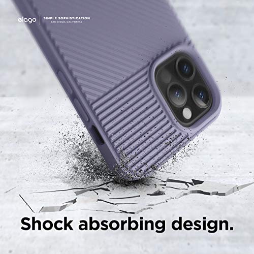 elago Protective Cushion Case Compatible with iPhone 12 and Compatible with iPhone 12 Pro 6.1 Inch (2020) [Purple Grey] - Shock Absorbing Design, Wireless Charging Supported