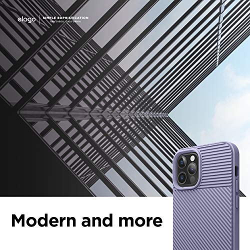 elago Protective Cushion Case Compatible with iPhone 12 and Compatible with iPhone 12 Pro 6.1 Inch (2020) [Purple Grey] - Shock Absorbing Design, Wireless Charging Supported