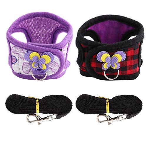 Guinea Pig Harness and Leash, YOUTHINK 2Pack Soft Mesh Small Pet Walking Harness Vest Set for Guinea Pigs, Hamster, Ferret, Rabbit, Chinchilla and Similar Small Animals