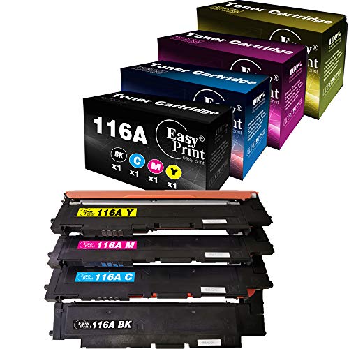 EASYPRINT (BCMY) Compatible 116 Toner Cartridge Replacement for HP 116A Used for Color Laser MFP 179Fnw, 178nw, 179fwg; 150a 150nw 150 Series Printer, (Total 4-Pack, W2060A W2061A W2062A W2063A)