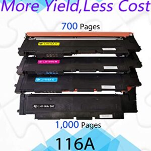 EASYPRINT (BCMY) Compatible 116 Toner Cartridge Replacement for HP 116A Used for Color Laser MFP 179Fnw, 178nw, 179fwg; 150a 150nw 150 Series Printer, (Total 4-Pack, W2060A W2061A W2062A W2063A)