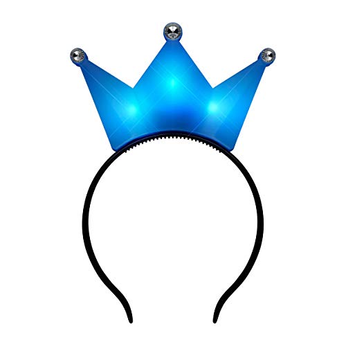 FlashingBlinkyLights Blue Light Up LED Crown Tiara Princess Headband