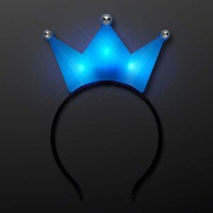 FlashingBlinkyLights Blue Light Up LED Crown Tiara Princess Headband