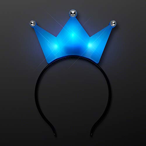 FlashingBlinkyLights Blue Light Up LED Crown Tiara Princess Headband