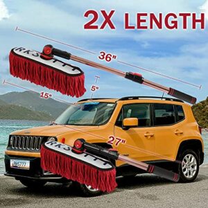 Car Duster Exterior Scratch Free Extendable Handle,Wax Cotton Hair Car Brush Kit for Car,Truck,SUV,RV and Motorcycle,Duster for car Cleaning，No Lint（CA Designer License Plate）