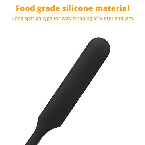 KUFUNG Silicone Spatula, BPA Free & 480°F Heat Resistant, Non Stick Rubber Kitchen Spatulas for Cooking, Baking, and Mixing (1x10 inch, Black)