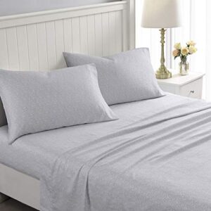 Laura Ashley Home - King Sheets, Soft Sateen Cotton Bedding Set - Sleek, Smooth, & Breathable Home Decor, Winnie Grey