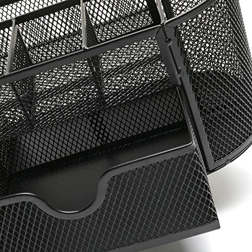 Desk Organizer,Office Supplies Desk Organization Accessories Pen Holder Organizers Set Multi-Functional Mesh Storage Caddy with 8 Compartments + 1 Drawer for Office School Home Supply