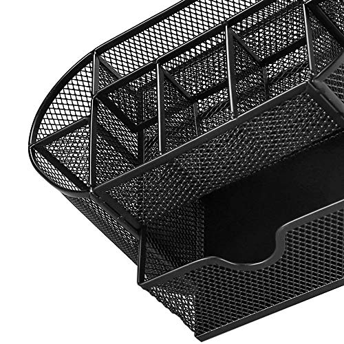 Desk Organizer,Office Supplies Desk Organization Accessories Pen Holder Organizers Set Multi-Functional Mesh Storage Caddy with 8 Compartments + 1 Drawer for Office School Home Supply