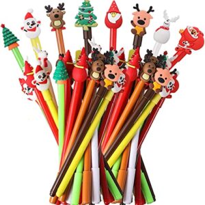 Christmas Gel Ink Pen Novelty Rollerball Pens Black Gel Ink for School Boys and Girls Office Supplies, 8 Style - Christmas Tree, Snowman, Reindeer, Santa Claus (64Pieces)