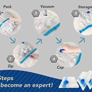 Vacuum Storage Bags 3 Pack Large Vacuum sealed bags for Clothes 3 Large (32x24“) Premium Reusable Space Saving storage bags for comforters and blankets (3, Large)