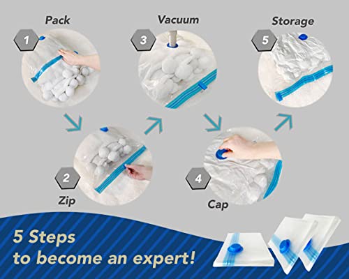 Vacuum Storage Bags 3 Pack Large Vacuum sealed bags for Clothes 3 Large (32x24“) Premium Reusable Space Saving storage bags for comforters and blankets (3, Large)