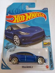 hot wheels 2020 factory fresh tesla model 3, blue 112/250