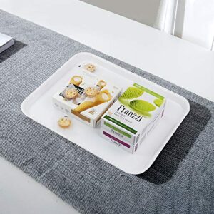 Nesmilers Plastic Fast Food Trays, Cafeteria Trays, 4 Pack Serving Trays (White)