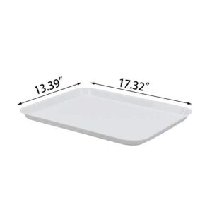 Nesmilers Plastic Fast Food Trays, Cafeteria Trays, 4 Pack Serving Trays (White)