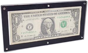 yashchykov dollar bill frame - money frame display - currency holder - clear picture frame – bill holder (black acrylic)