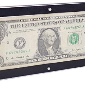 yashchykov Dollar Bill Frame - Money Frame Display - Currency Holder - Clear Picture Frame – Bill Holder (Black Acrylic)