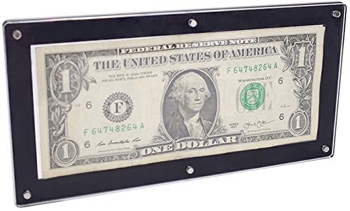 yashchykov Dollar Bill Frame - Money Frame Display - Currency Holder - Clear Picture Frame – Bill Holder (Black Acrylic)