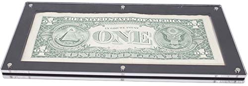 yashchykov Dollar Bill Frame - Money Frame Display - Currency Holder - Clear Picture Frame – Bill Holder (Black Acrylic)