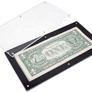 yashchykov Dollar Bill Frame - Money Frame Display - Currency Holder - Clear Picture Frame – Bill Holder (Black Acrylic)