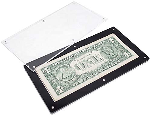 yashchykov Dollar Bill Frame - Money Frame Display - Currency Holder - Clear Picture Frame – Bill Holder (Black Acrylic)