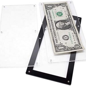 yashchykov Dollar Bill Frame - Money Frame Display - Currency Holder - Clear Picture Frame – Bill Holder (Black Acrylic)