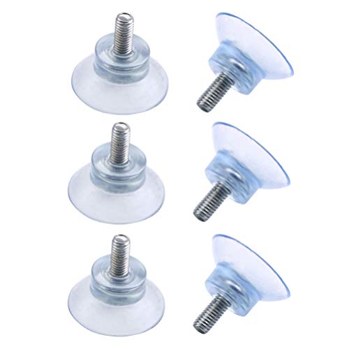 DOITOOL Suction Cup Hooks Mini Suction Cups 6pcs Suction Cup PVC Suction Cup Sucker Pads Furniture Suction Cup with Screws for Home Table (6x13) Window Suction Cups Shower Suction Hooks