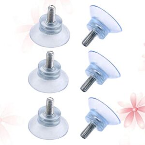 DOITOOL Suction Cup Hooks Mini Suction Cups 6pcs Suction Cup PVC Suction Cup Sucker Pads Furniture Suction Cup with Screws for Home Table (6x13) Window Suction Cups Shower Suction Hooks