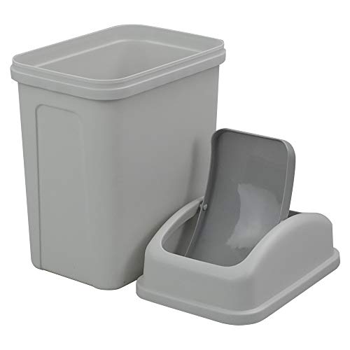 Minekkyes 3 Gallon Plastic Garbage Can, Kitchen Trash Can with Lid, 1 Pack (Grey)