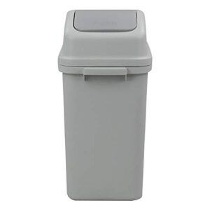 Minekkyes 3 Gallon Plastic Garbage Can, Kitchen Trash Can with Lid, 1 Pack (Grey)