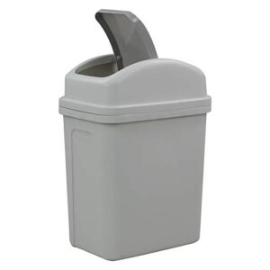 Minekkyes 3 Gallon Plastic Garbage Can, Kitchen Trash Can with Lid, 1 Pack (Grey)