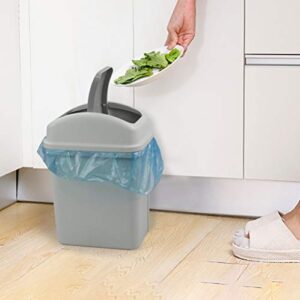 Minekkyes 3 Gallon Plastic Garbage Can, Kitchen Trash Can with Lid, 1 Pack (Grey)