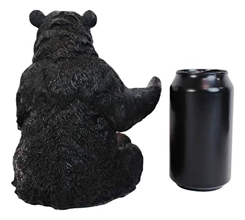 Ebros Rustic Cabin Lodge Decorative Sitting Black Bear Wine Bottle Holder Figurine 7.25" Tall Get Out of Hibernation Slumber Party Bears Beverage Storage Caddy Kitchen Cellar Organizer