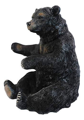 Ebros Rustic Cabin Lodge Decorative Sitting Black Bear Wine Bottle Holder Figurine 7.25" Tall Get Out of Hibernation Slumber Party Bears Beverage Storage Caddy Kitchen Cellar Organizer