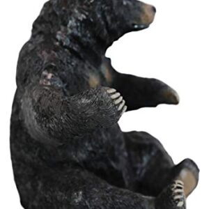 Ebros Rustic Cabin Lodge Decorative Sitting Black Bear Wine Bottle Holder Figurine 7.25" Tall Get Out of Hibernation Slumber Party Bears Beverage Storage Caddy Kitchen Cellar Organizer