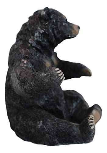 Ebros Rustic Cabin Lodge Decorative Sitting Black Bear Wine Bottle Holder Figurine 7.25" Tall Get Out of Hibernation Slumber Party Bears Beverage Storage Caddy Kitchen Cellar Organizer