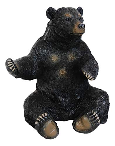 Ebros Rustic Cabin Lodge Decorative Sitting Black Bear Wine Bottle Holder Figurine 7.25" Tall Get Out of Hibernation Slumber Party Bears Beverage Storage Caddy Kitchen Cellar Organizer