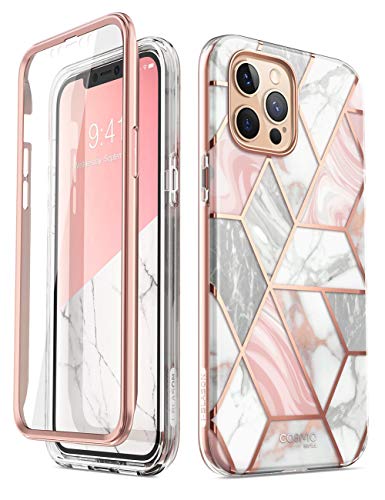 i-Blason Cosmo Series Case for iPhone 12 Pro Max 6.7 inch (2020 Release), Slim Full-Body Stylish Protective Case with Built-in Screen Protector (Marble)