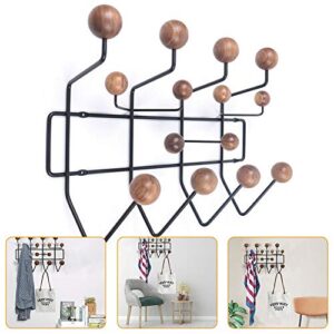 practical coat rack, hang it all wall hanger coat rack solid walnut wooden balls wood modern wall mounted coat hooks with painted solid wooden balls classic mid century coat rack(candy hook)