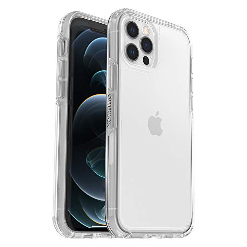 OtterBox iPhone 12 & iPhone 12 Pro Symmetry Series Case - CLEAR, ultra-sleek, wireless charging compatible, raised edges protect camera & screen