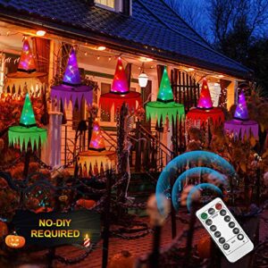 aerzetix halloween witch decorations witch hat string lights, halloween witch hat decor 33ft 8 lighting modes christmas halloween decorations outdoor indoor, garden, patio, yard