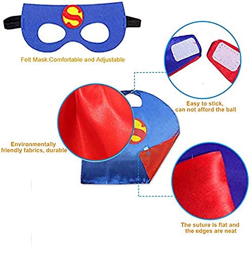 Superhero Themed Birthday Party Supplies Kid's Cosplay Game Costume Avenger Capes & Mask Happy Birthday Banner Balloons Decorations Perfect for Boys and Girls Birthday Party,Super Hero Party Favors