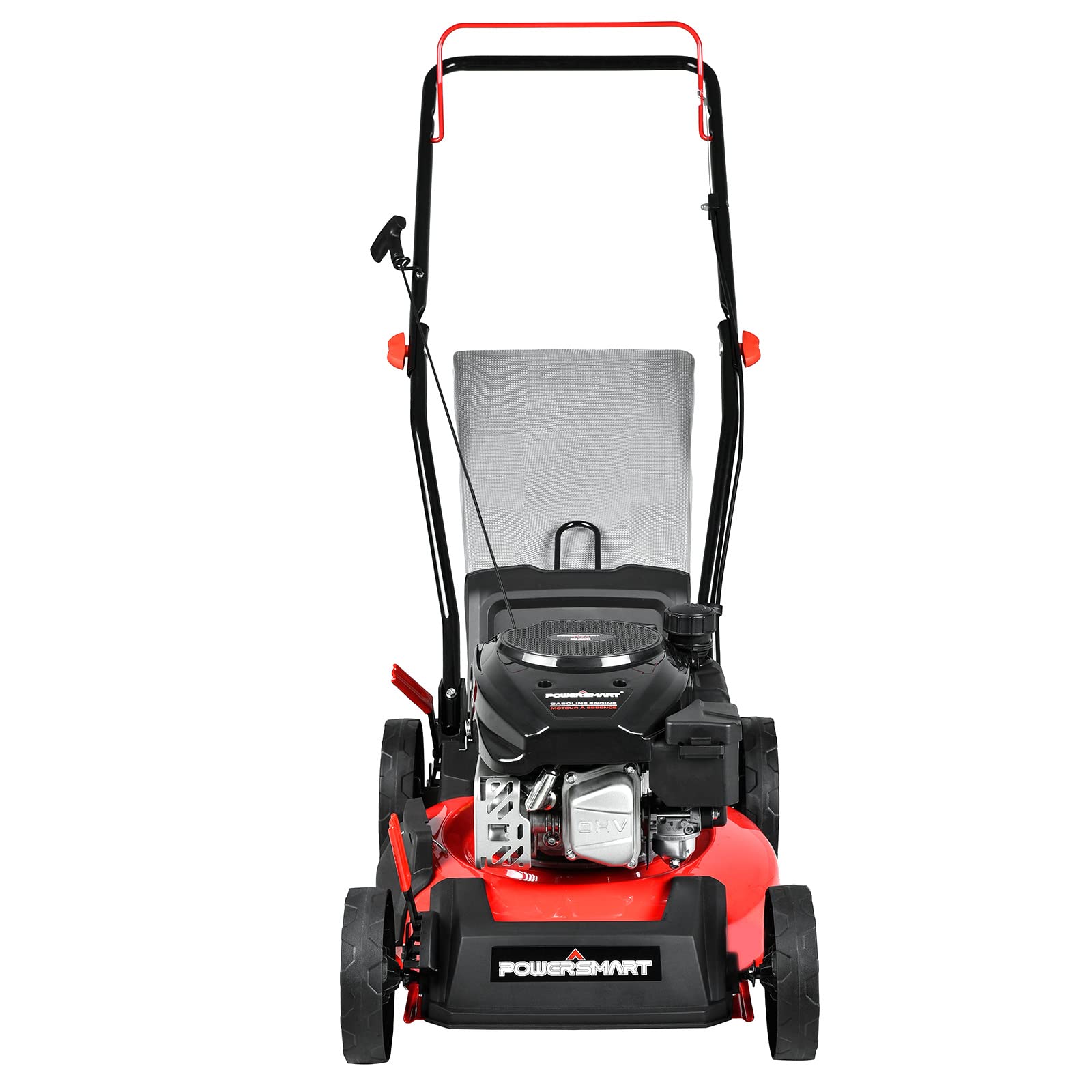 PowerSmart Push Lawn Mower Gas Powered - 17 Inch, 127CC 4-Stroke Engine, 5 Height Positions Adjustable, (1.18''-3.0''), 3 in 1 with Bag