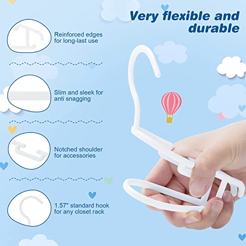 GoodtoU Baby Hangers for Closet 60Pack White Baby Clothes Hangers Bulk Kids Plastic Hangers Toddler Hangers Plastic Infant Hangers for Closet