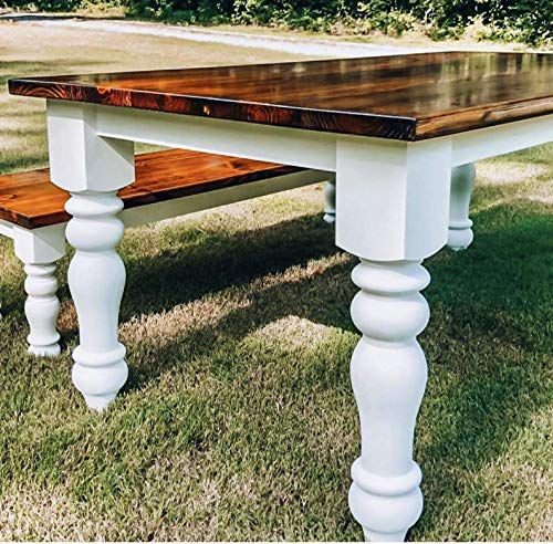 CAROLINA LEG CO. Curvy Dining and Bench Combo - Unfinished American Pine - Set of 4 Dining and Bench Legs - Made in North Carolina