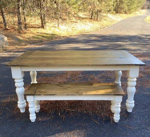 CAROLINA LEG CO. Curvy Dining and Bench Combo - Unfinished American Pine - Set of 4 Dining and Bench Legs - Made in North Carolina