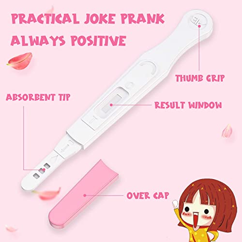 Acessorz Fake Prank Joke Pregnancy Test Always Positive - April Fool's Day Practical Joke, Prank, Gag, False Pregancy Test Kit, 4 Pack Pink