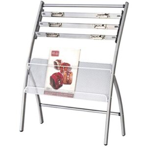 book shelf magazine rack newspaper holder storage rack files rack metal stratification freestanding display rack materials robust 63.5x27x82cm mumujin