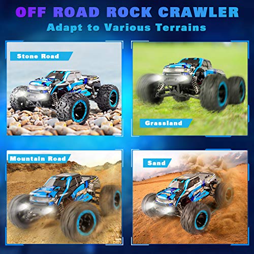 PHYWESS RC Cars Remote Control Car for Boys 2.4 GHZ High Speed Racing Car, 1:16 RC Trucks 4x4 Offroad with Headlights, Electric Rock Crawler Toy Car Gift for Kids Adults Girls